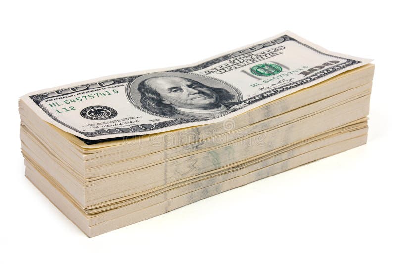 Stack Money Side View Isolated on Stock Image - Image of investment ...
