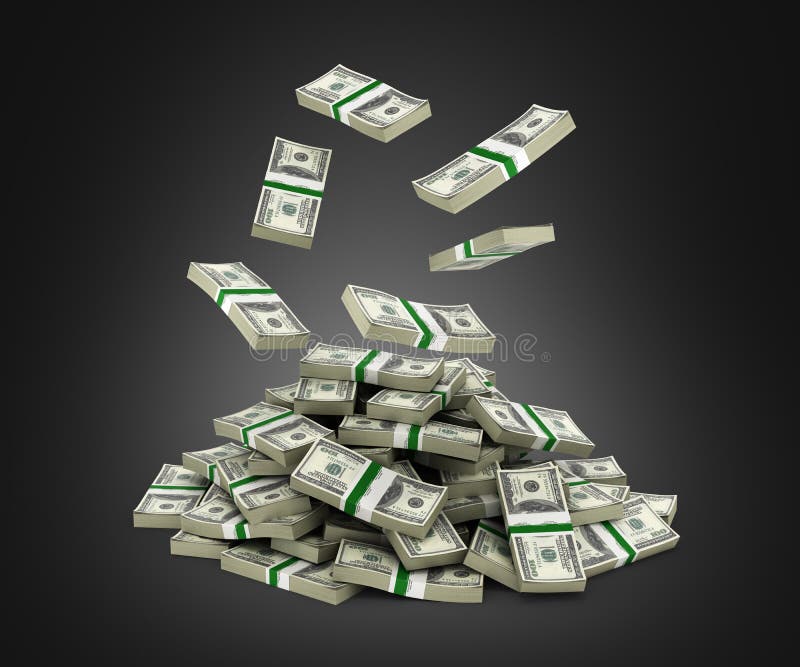 Money Falling Black Background