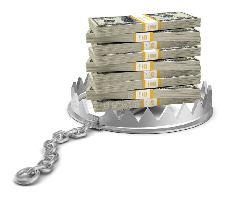 Stack of Money in Bear Trap Stock Illustration - Illustration of sharp ...
