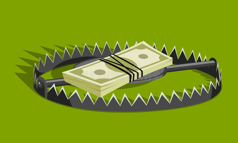 Stack of Money in Bear Trap Stock Vector - Illustration of vector ...