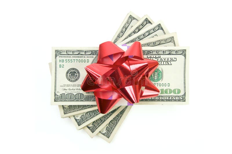 Stack of Money with Bow stock photo. Image of payment - 7136800