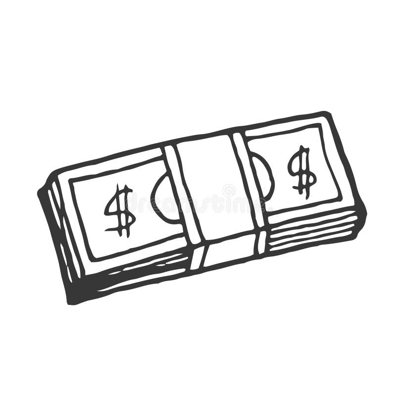 Stack of Money Cartoon Illustration Isolated on White Stock Vector ...