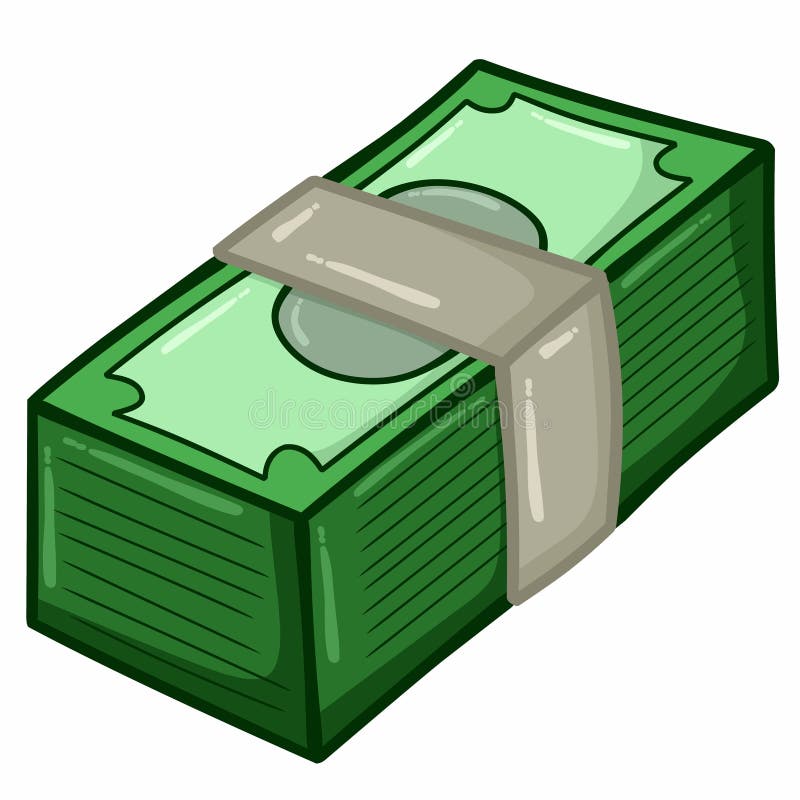 Stack of Money Cartoon Isolated on White Stock Vector - Illustration of ...