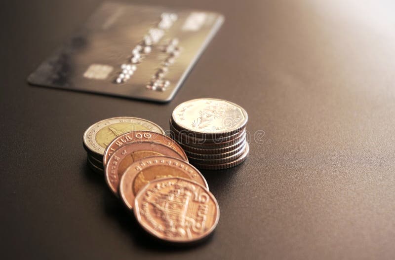 Stack of Money Coin on Black Background, Saving Money Concept Stock ...