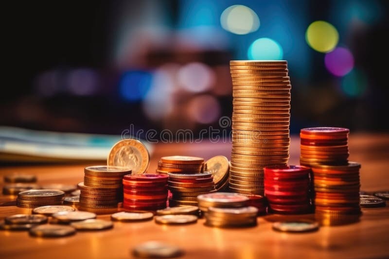 Stack of Money Coin Growing. Savings Concept. Management and Investment ...