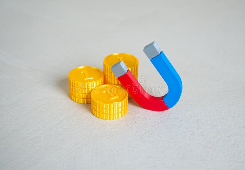 Money Coins in Bag Isolated on White Stock Image - Image of investment ...