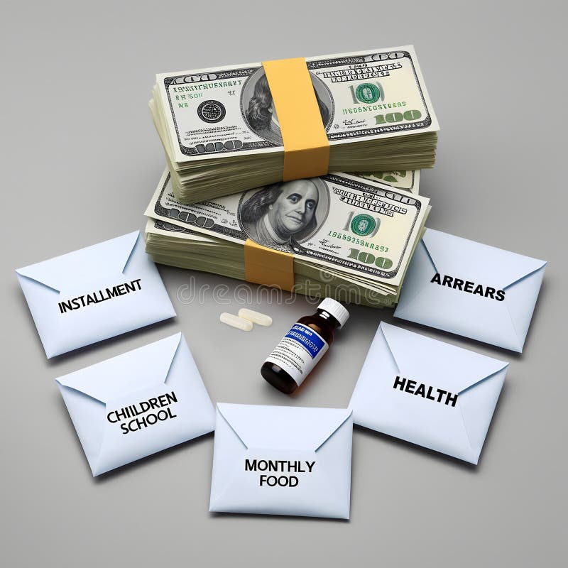 A Stack of Money with Monthly Bills in Each Envelope and a Headache ...