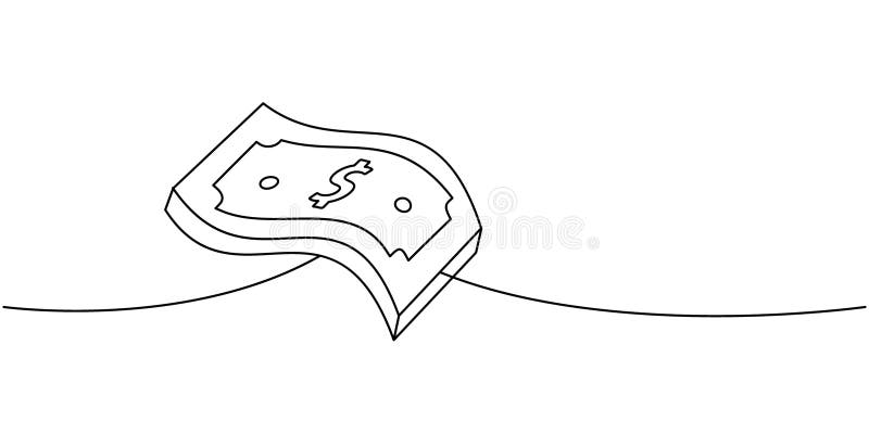 Stack of Money One Line Continuous Drawing. Money Investment and Online ...