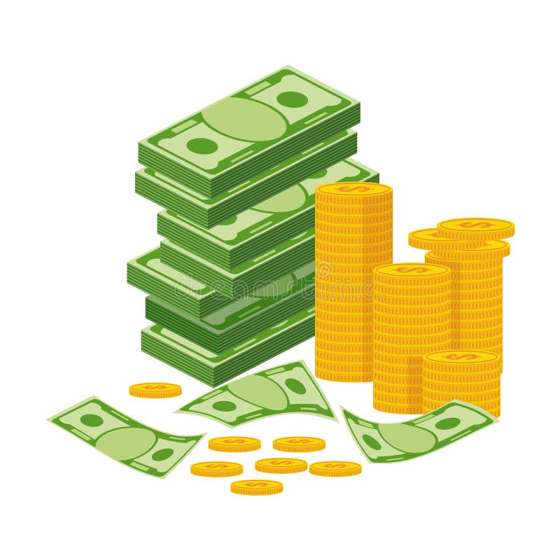 Stack of money stock vector. Illustration of icon, bright - 90598115