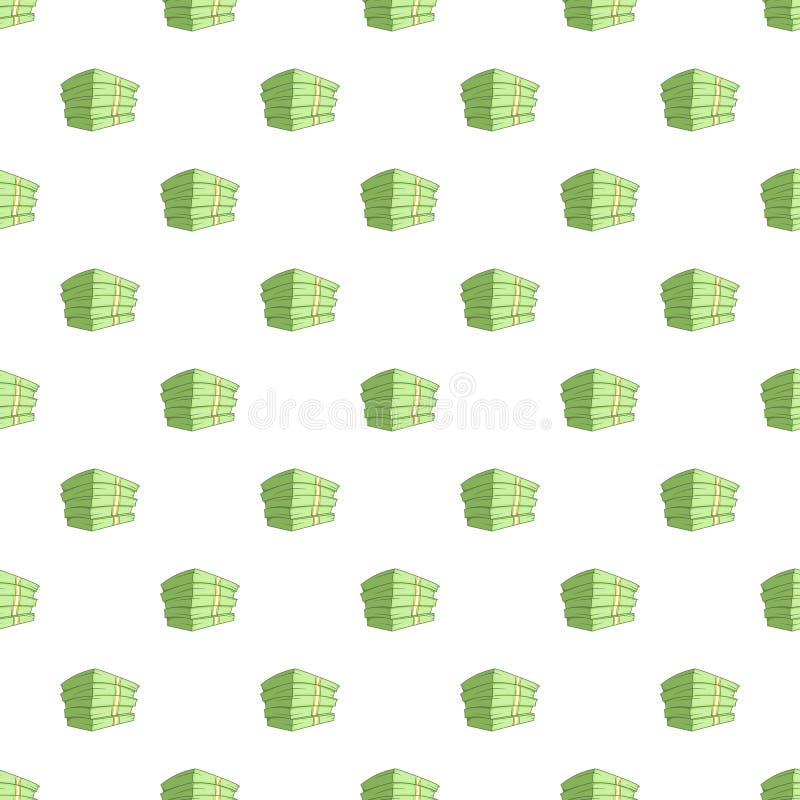 Stack of Money Pattern, Cartoon Style Stock Vector - Illustration of ...