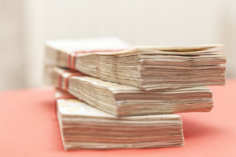 Stack of Money is Piled on Top of Each Other Stock Photo - Image of ...