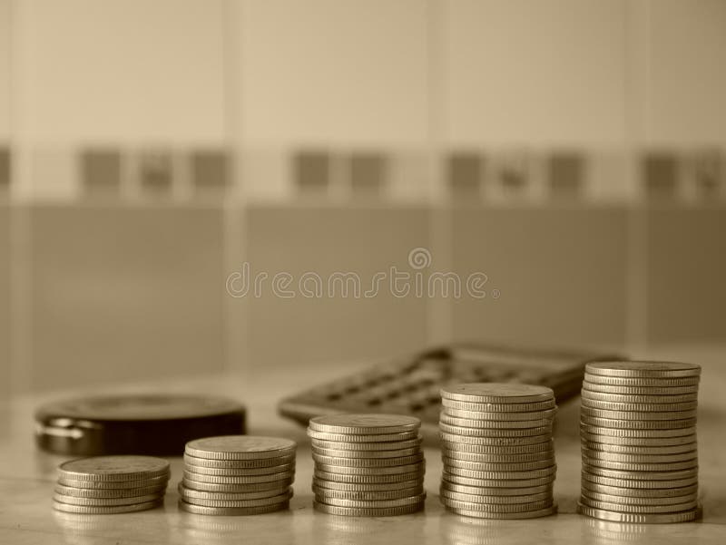 Stack of Money, Rows of Coins for Finance Stock Photo - Image of ...