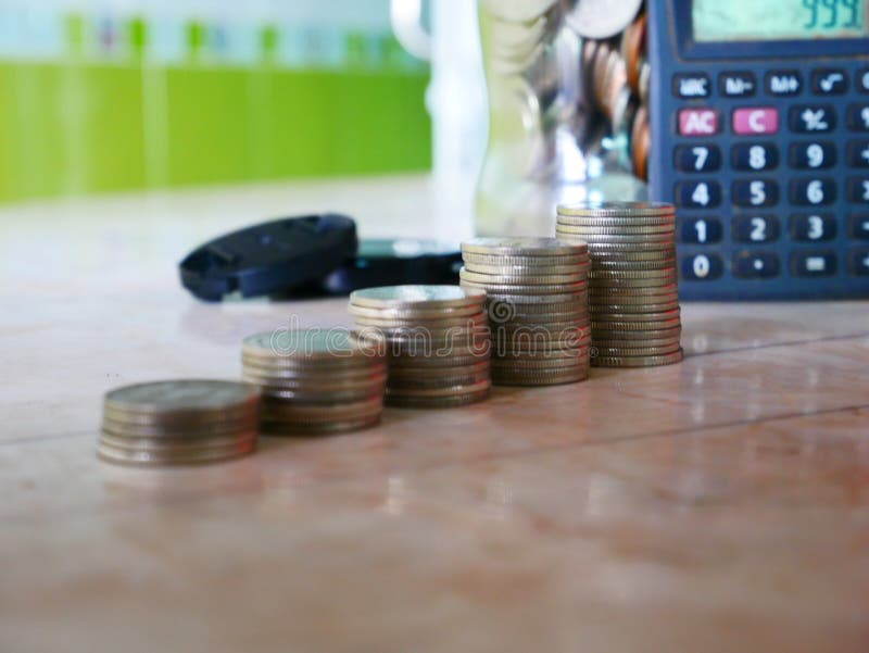 Stack of Money, Rows of Coins for Finance Stock Photo - Image of ...