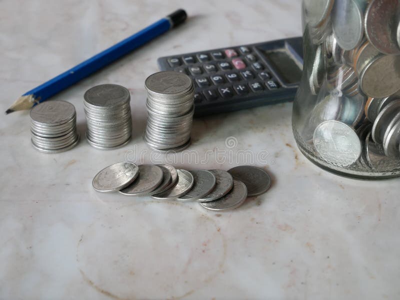 Stack of Money, Rows of Coins for Finance Stock Image - Image of style ...