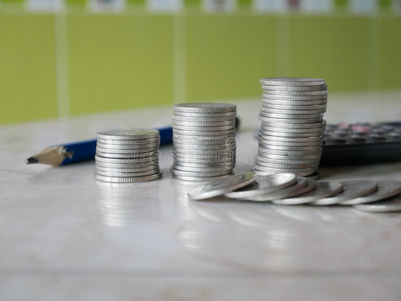 Stack of Money, Rows of Coins for Finance Stock Photo - Image of ...