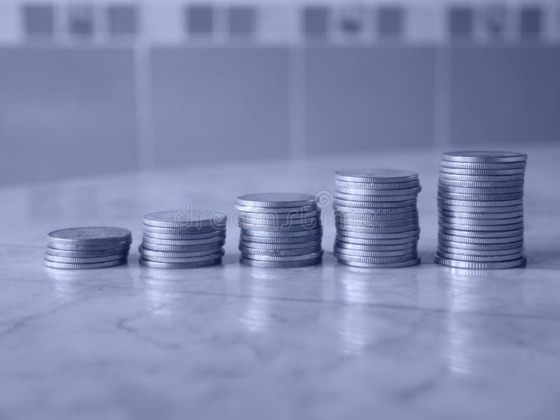 Stack of Money, Rows of Coins for Finance Stock Photo - Image of save ...