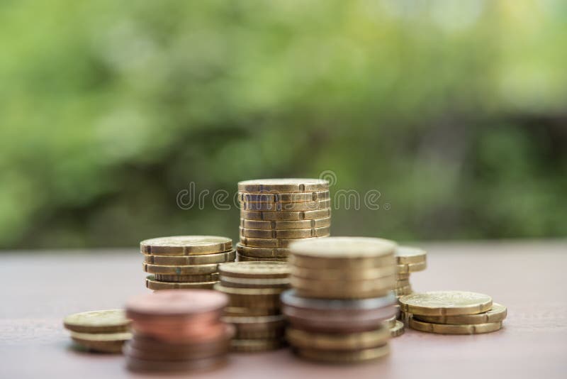 Stack of money,save money stock photo. Image of golden - 163993152