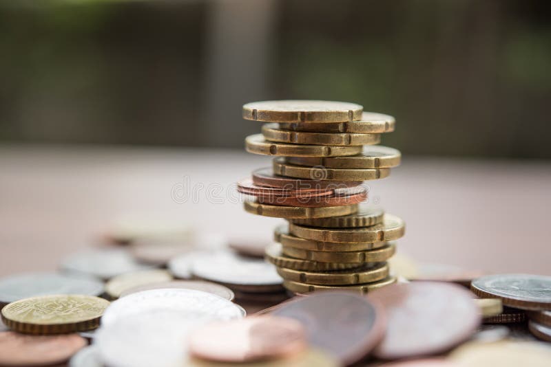 Stack of money,save money stock photo. Image of golden - 163993152