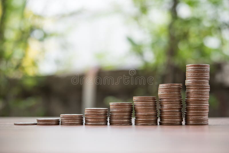 Stack of money,save money stock photo. Image of golden - 163993152
