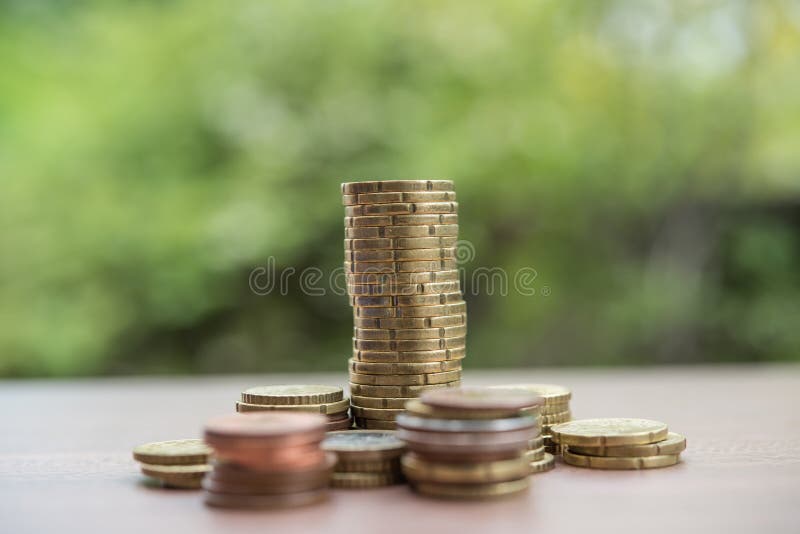 Stack of money,save money stock photo. Image of golden - 163993152