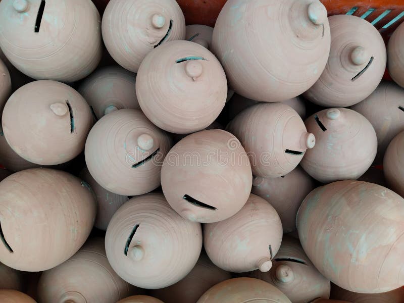 Stack of Money Saving Bank, Gold Clay Gullak Coin Box, Money Saving ...