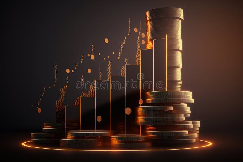 Stack of Money Saving Graph with Coins for Business Ideas and Design ...