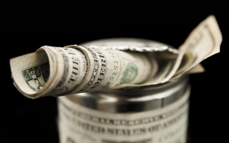 Stack of Money in the Tin Box. Stock Image - Image of cover, money ...