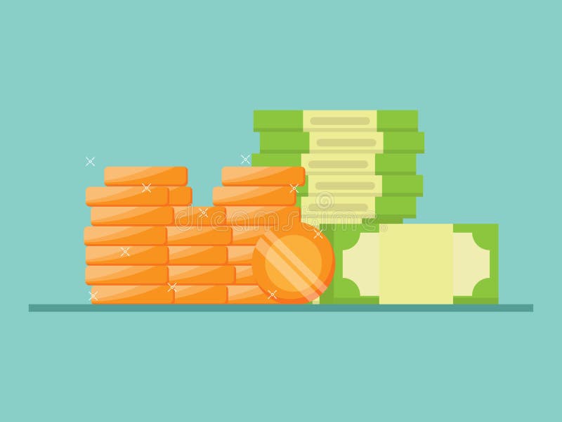 Stack of Money Vector Illustration Stock Vector - Illustration of coin ...