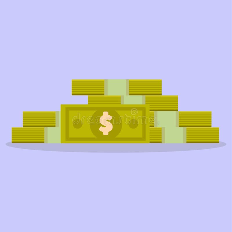 Stack of Money Vector Illustration, Pile of Cash. Stock Vector ...