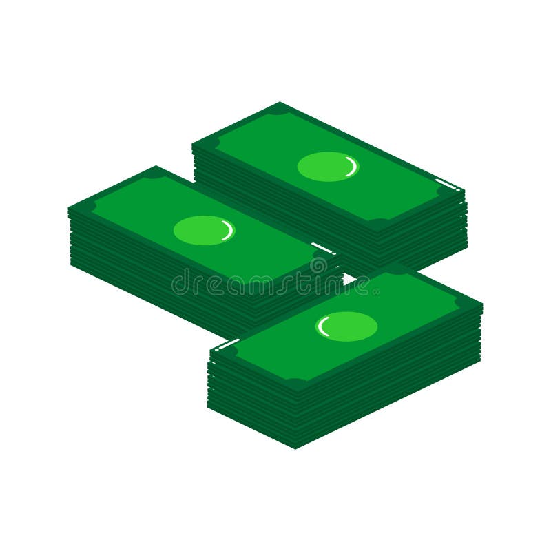 Stack of Money Vector, Isometric Flat Design, Element for Banking ...