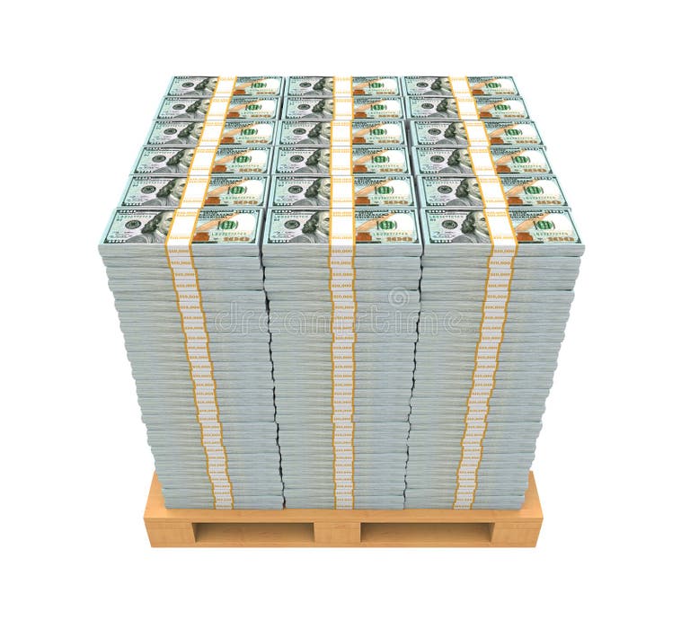Stack of Money with Wooden Pallet Stock Image - Image of asset, rich ...