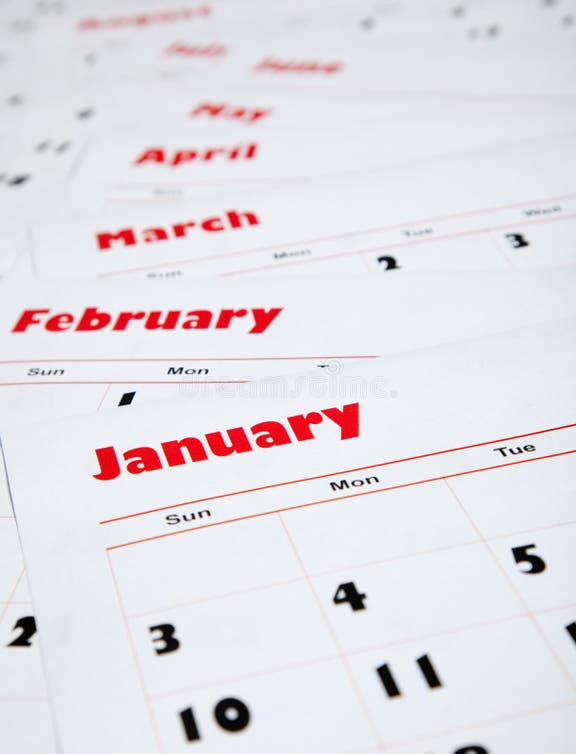 Stack of monthly calendars stock image. Image of plan - 11622915