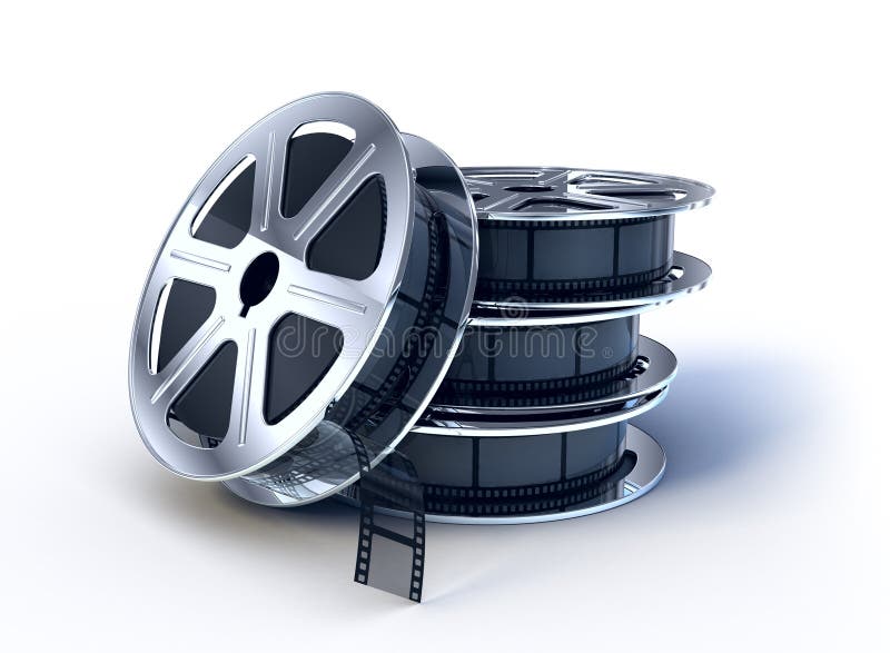 Movie films spool stock illustration. Illustration of black - 15978598