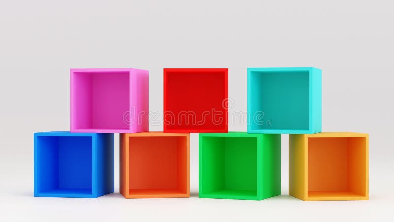 Empty Multi Color Rectangle Podium Geometric Shape Pedestal, Product ...