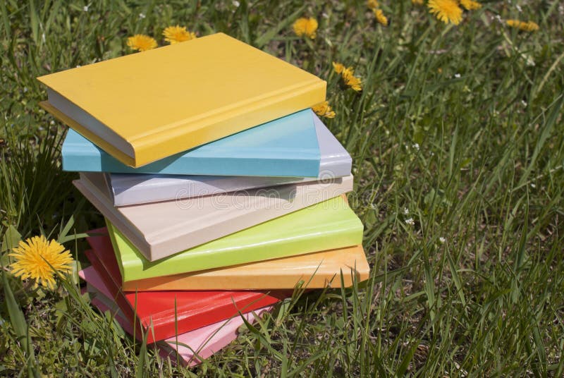 Stack of the Multi-colored Books Stock Photo - Image of collection ...