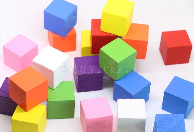 Stack of Multi Coloured Wooden Blocks Isolated on White Background ... Stack of Multi Coloured Wooden Blocks Isolated on White Background ...
