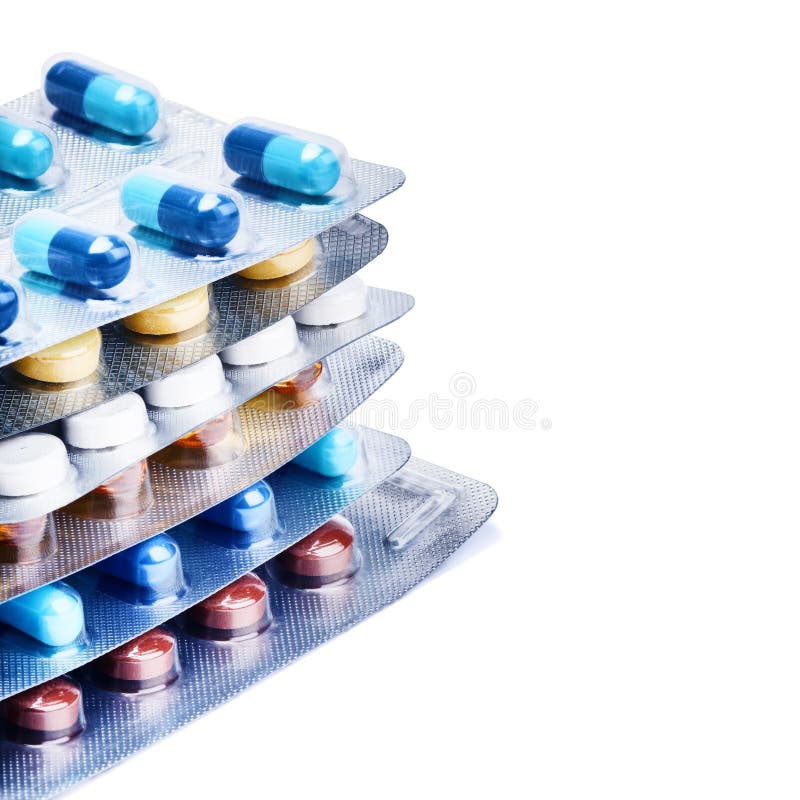 Stack of Multicolor Medicine Pills Stock Photo - Image of insurance ...