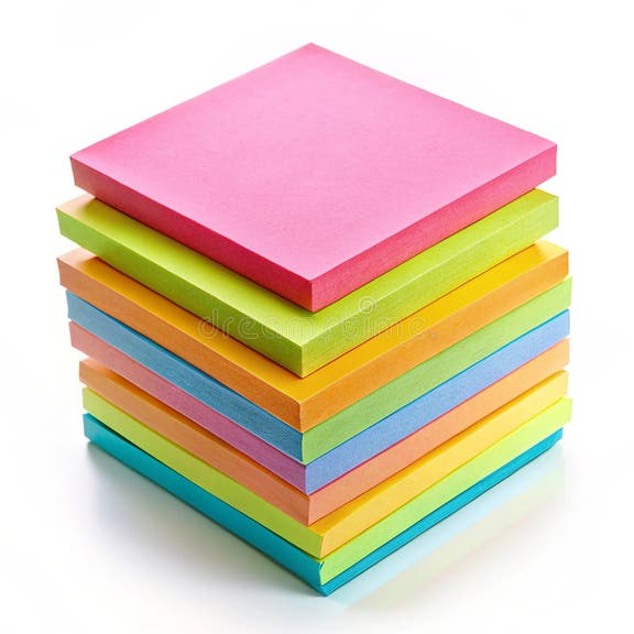 "Stack of Multicolor Sticky Notes on White Background Stock ...