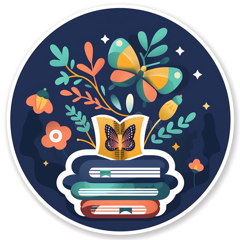 Stack of Multicolored Books with an Open Book on Top, Featuring a ...