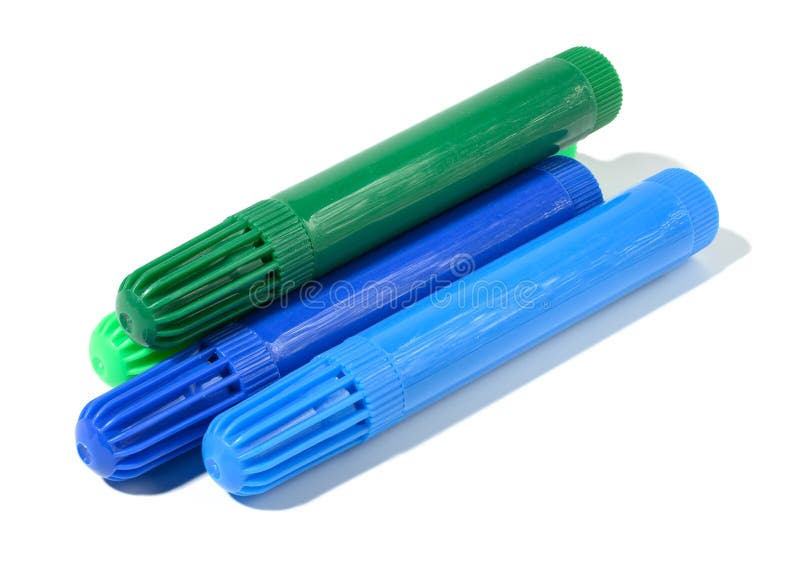 Stack of Multicolored Felt-tip Pens Isolated on White Background Stock ...