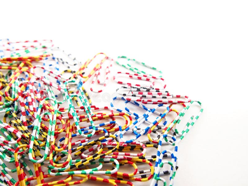 Stack of Multicolored Paper Clips Stock Image - Image of equipment ...