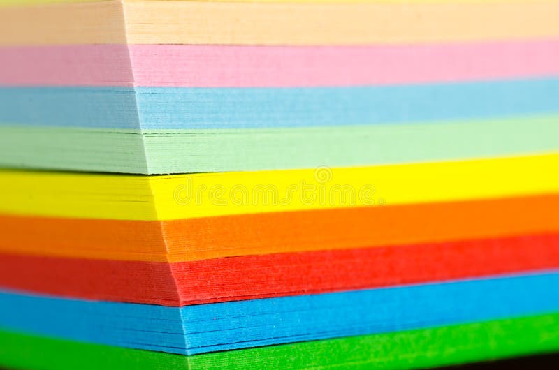 Stack of Multicolored Paper Sheets Stock Image - Image of memo, notes ...
