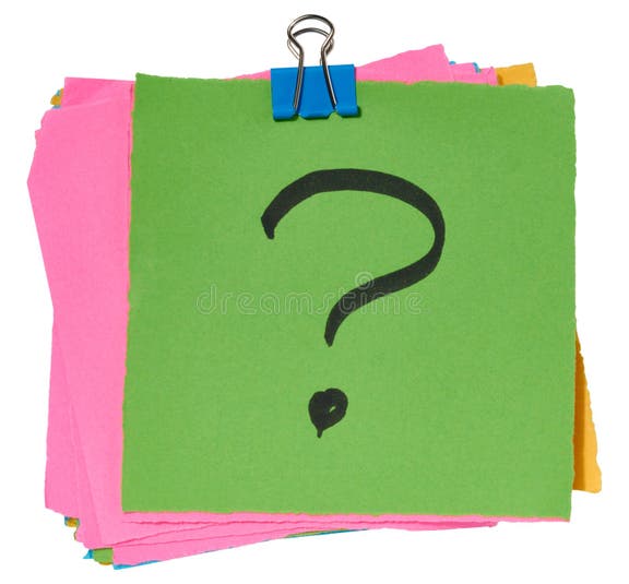 Stack of Multicolored Sticky Notes with a Black Question Mark Drawn on ...