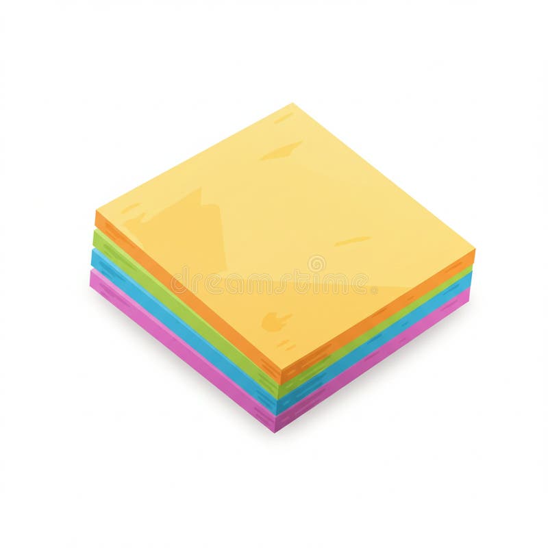 A Stack of Multicolored Sticky Notes in Different Layers, Featuring ...