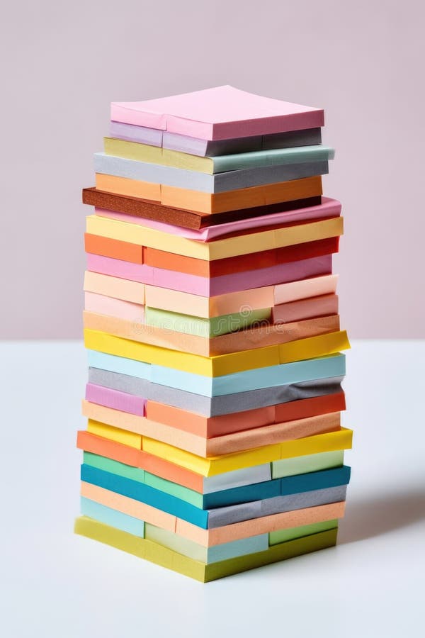 Stack of Multicolored Sticky Notes, Symbolizing Shared Ideas Stock ...