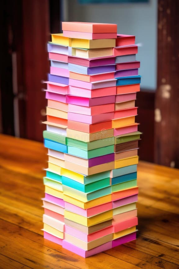 Stack of Multicolored Sticky Notes, Symbolizing Shared Ideas Stock ...