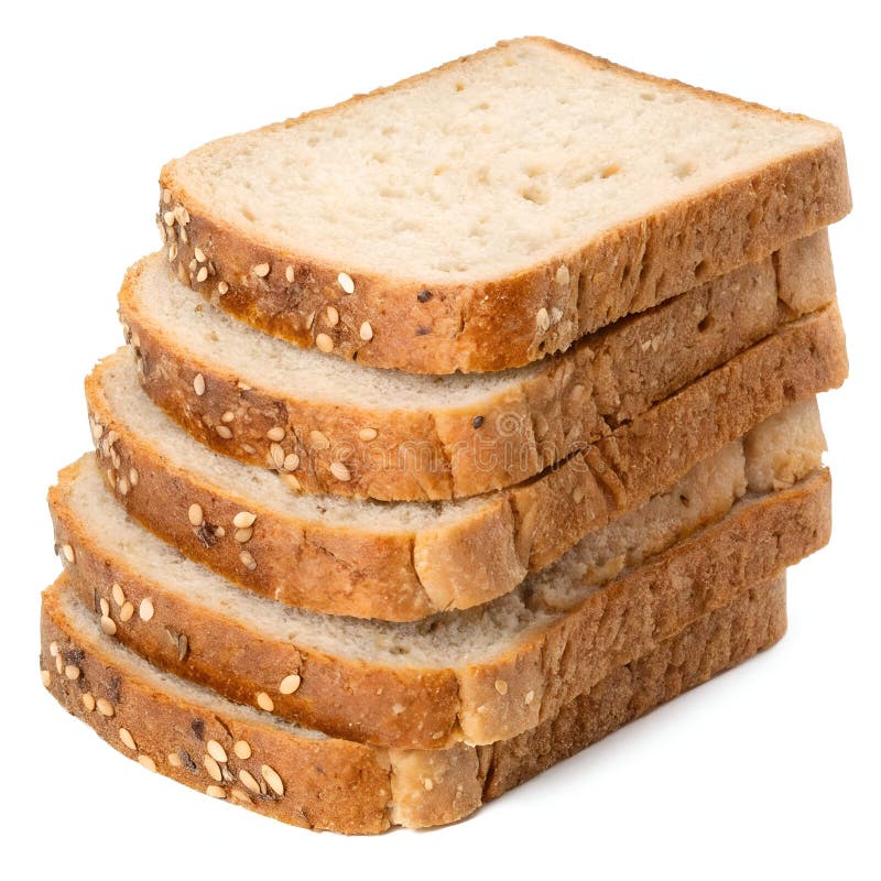 Stack of Multigrain Bread Slices Isolated on Transparent Background ...