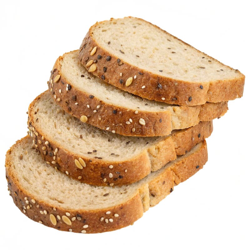 Stack of Multigrain Seeded Bread Slices Stock Illustration ...