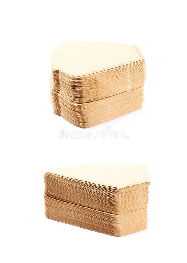 Stack of Multiple Paper Coffee Filters Isolated Stock Photo - Image of ...