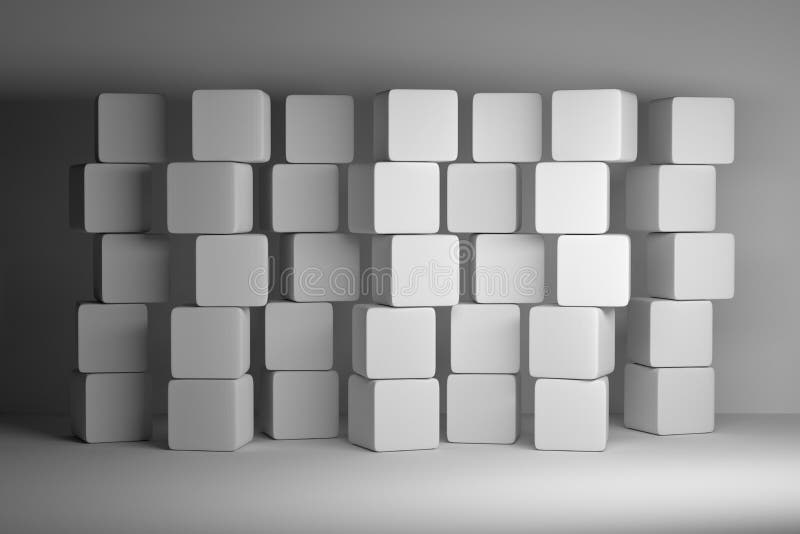 Stack of Multiple White Plain Cubes Boxes Stock Illustration ...